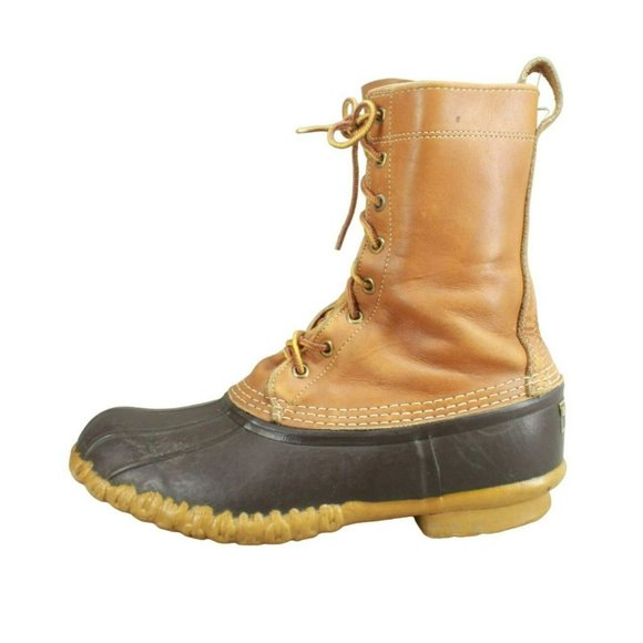 L.L. Bean | Shoes | Vintage Ll Bean Brown Leather Lace Up Unlined Mid ...